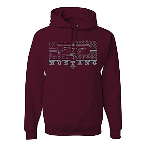 wild custom apparel Ford Mustang Honeycomb Grille Licensed Official Mens Hoodies, Maroon, 3XL