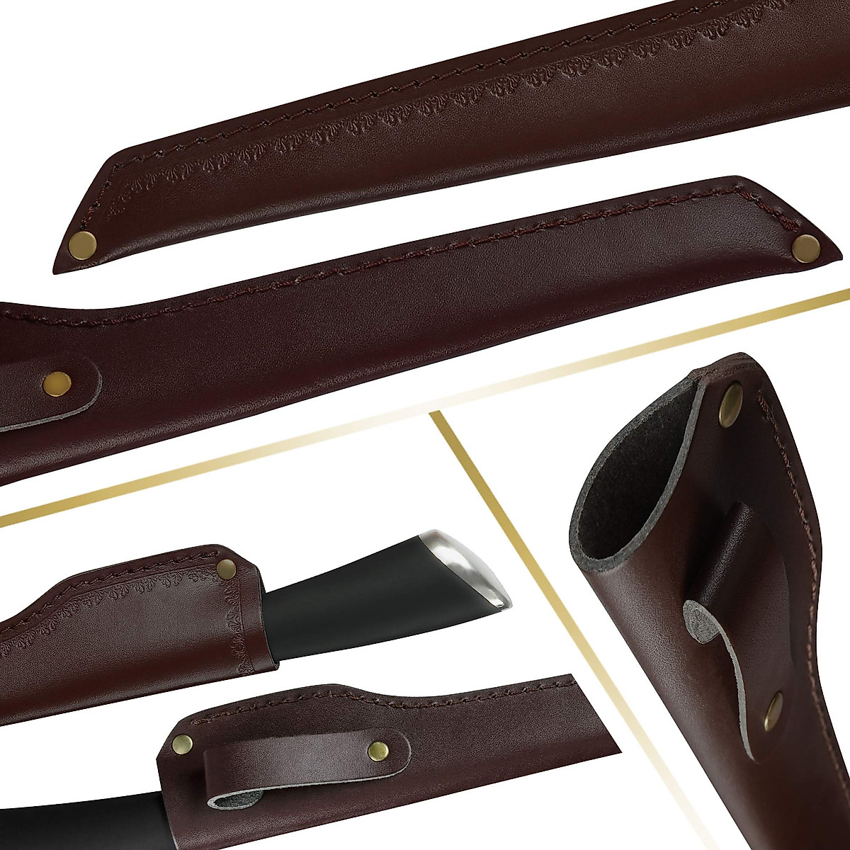 XYJ 8 inch Filleting Knife Sleeves Leather Knife Sheath for Boning Knife Edge Guards Chef Carving Knife Case Blade Protectors with Belt Loop to Carry Out