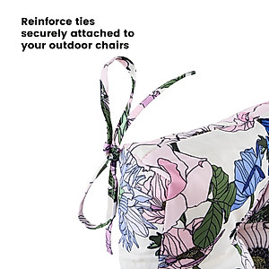 ARTPLAN Outdoor Chair Cushions Seat & Low Back,40"x20"x4",Tufted Thick Patio Outside Wicker Chair Seat Cushion Clearance with Ties for Outdoor Furniture,1 Count,Floral