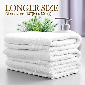 Elaine Karen 6 Pack Premium Hand Towels – 100% Cotton Extra Soft Hand Towels, Highly Absorbent, Hotel & Spa Quality Bathroom Hand Towels 16x30 - White