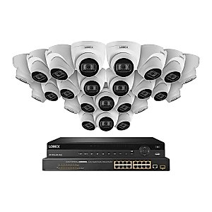 32-Channel NVR System with 4K (8MP) IP Dome Cameras with Listen-In Audio 24