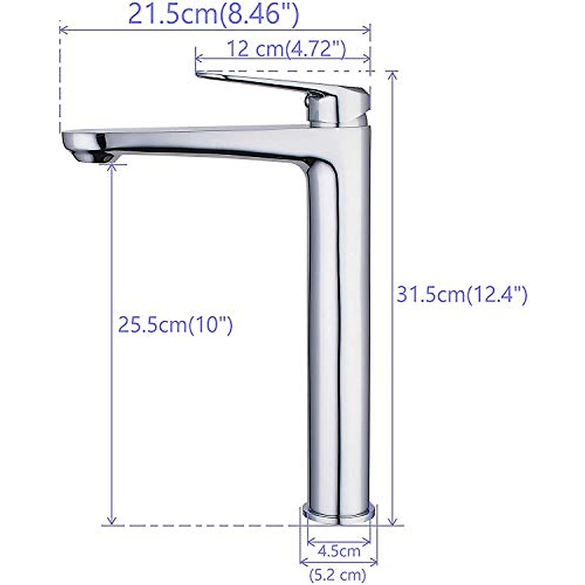 Leekayer Bathroom Vessel Sink Faucet Chrome Single Handle Tall Tap One Hole Deck Mount Lavatory Mixer Tap