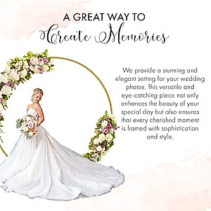 7.2FT Round Backdrop Stand - Circle Backdrop Stand Gold Balloon Arch Frame kit - Metal Wedding Arch Backdrop Stand - Circle Arch Gold Arch for Parties, Wedding, Baby Shower Decorations