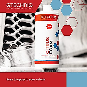 Gtechniq - W4 Citrus Foam - High Content Foaming Agent, Removes Dirt and Road Grime, Non-Caustic Formula, Maximum Gloss Retention Snow Foam (1 Liter)