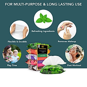 Body Prescriptions Makeup Remover Wipes - Bulk Pack, Gentle Cleansing Wipes for Easy Makeup Removal, Mint, Rosehip, Vitamin C, Lavender & Coconut