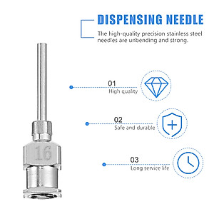 EXCEART 12Pcs Dispensing Needle Blunt Tip Stainless Steel Lock Needles Accuracy Precision- yringe Needle (16G)