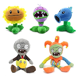 Maikerry 10 Pieces Plants Plush 1&2 PVZ Stuffed Figure vs Zombies Plushies Toy, Great Gifts for Kids Birthday,Halloween and Christmas