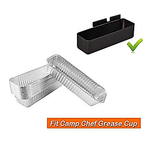 MixRBBQ Grease Cup with Aluminum Drip Pans Liner Set for Camp Chef Griddles Accessories, Professional Drip Catcher Pan Holder for Camp Chef Stove SG100 SG90 SG14 SG30 SG60, Foil Pans(10 Pack), 24 oz