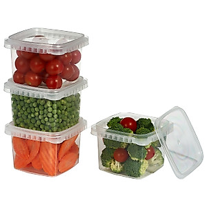 16-oz. Square Clear Deli Containers with Lids , Tamper-Proof BPA-Free , Take Out Food Storage Containers Space Saver Airtight Meal Prep Container , 25Pack