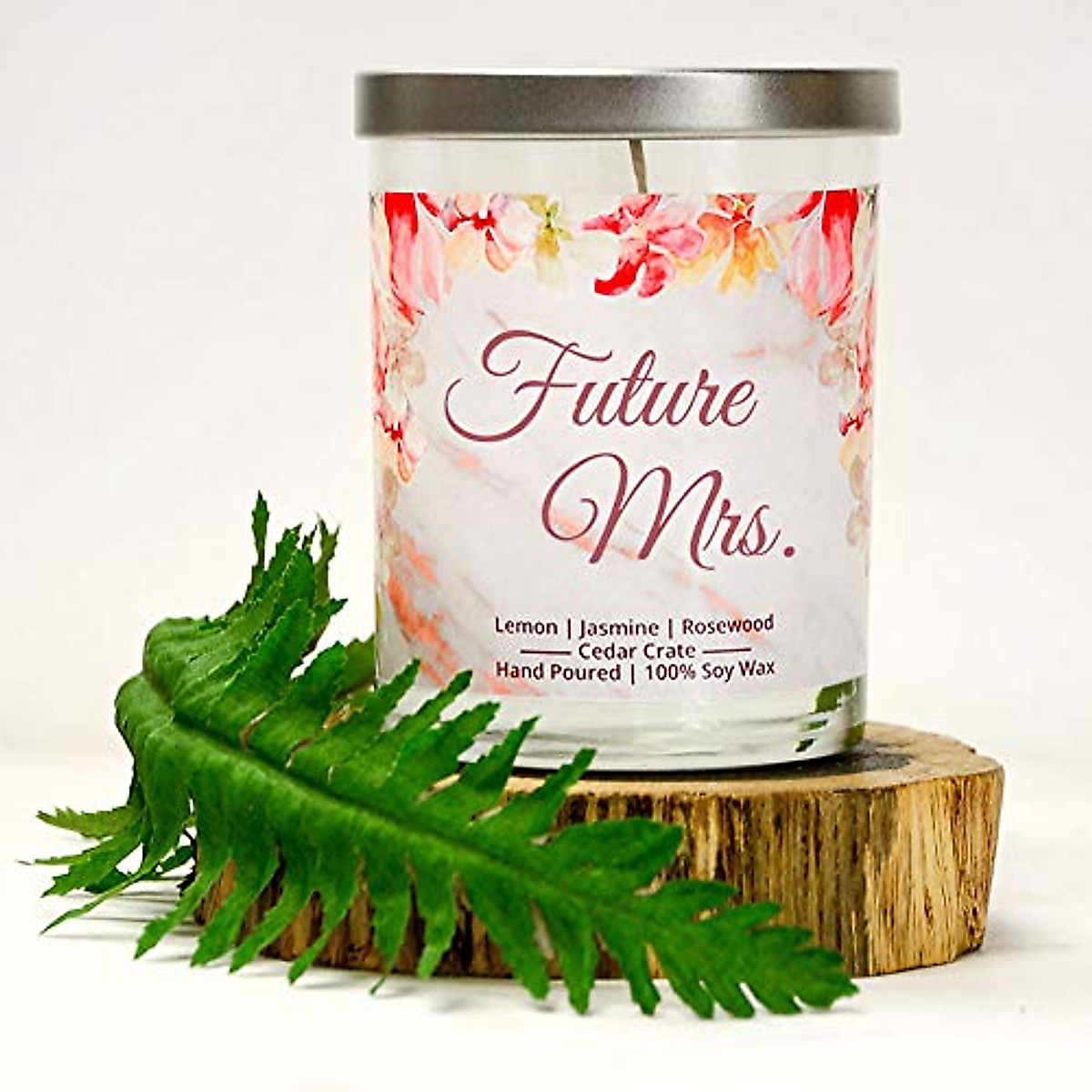 Future Mrs. | Lemon, Jasmine, Rosewood | Luxury Scented Soy Candle | 10 Oz. Jar Candle | Made in The USA | Unique Bride Gift for The Bride to Be for Bachelorette Parties, Bridal Showers, Wedding Day