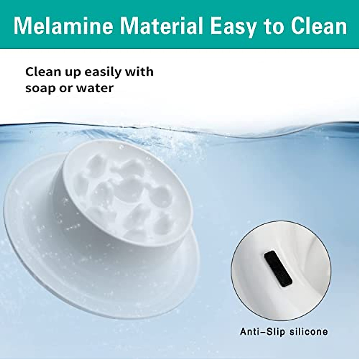 Raised Slow Feeder Cat Bowl, Fish Pool Design Elevated Slow Feeder Dog Bowls, Fun Interactive Bloat Stop Cat Slow Feeder Dry Food, Reduces Neck Burden Slow Down Eating Anti Vomiting Non-Slip No Spill