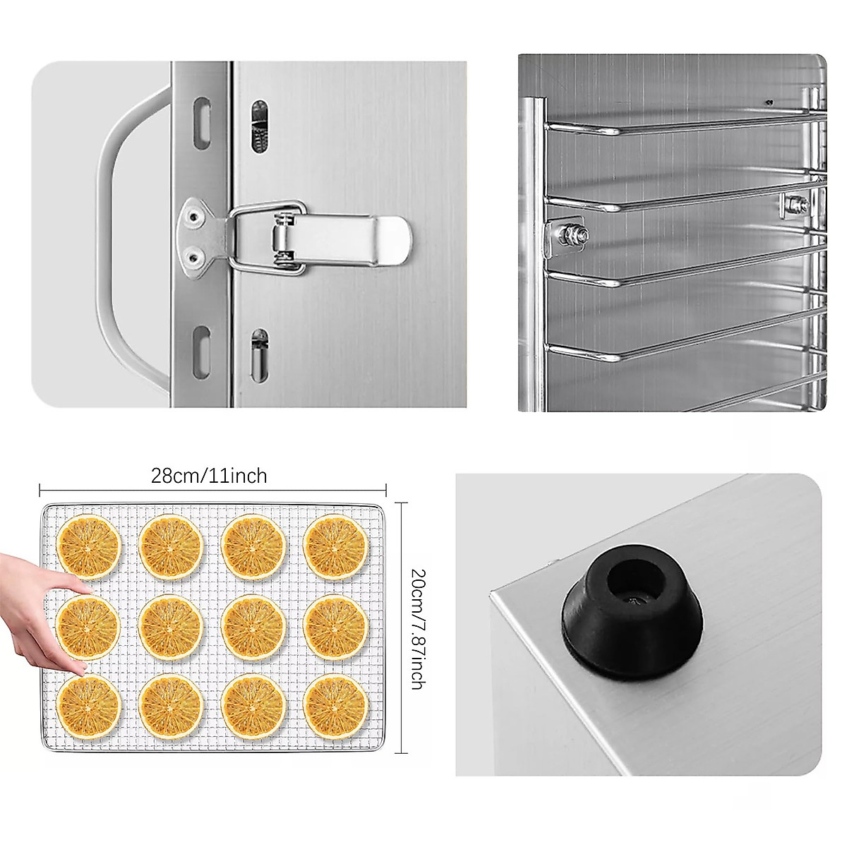 Food-Dehydrator-Machine Food-Dryer for Fruit-Mushroom-Meat-Jerky-Herb Stainless-Steel