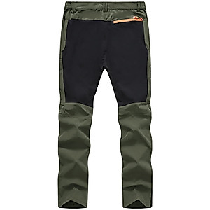 TBMPOY Men's Hiking Work Cargo Pants Lightweight Waterproof Quick Dry Outdoor Mountain Pant Fishing Camping Green 36