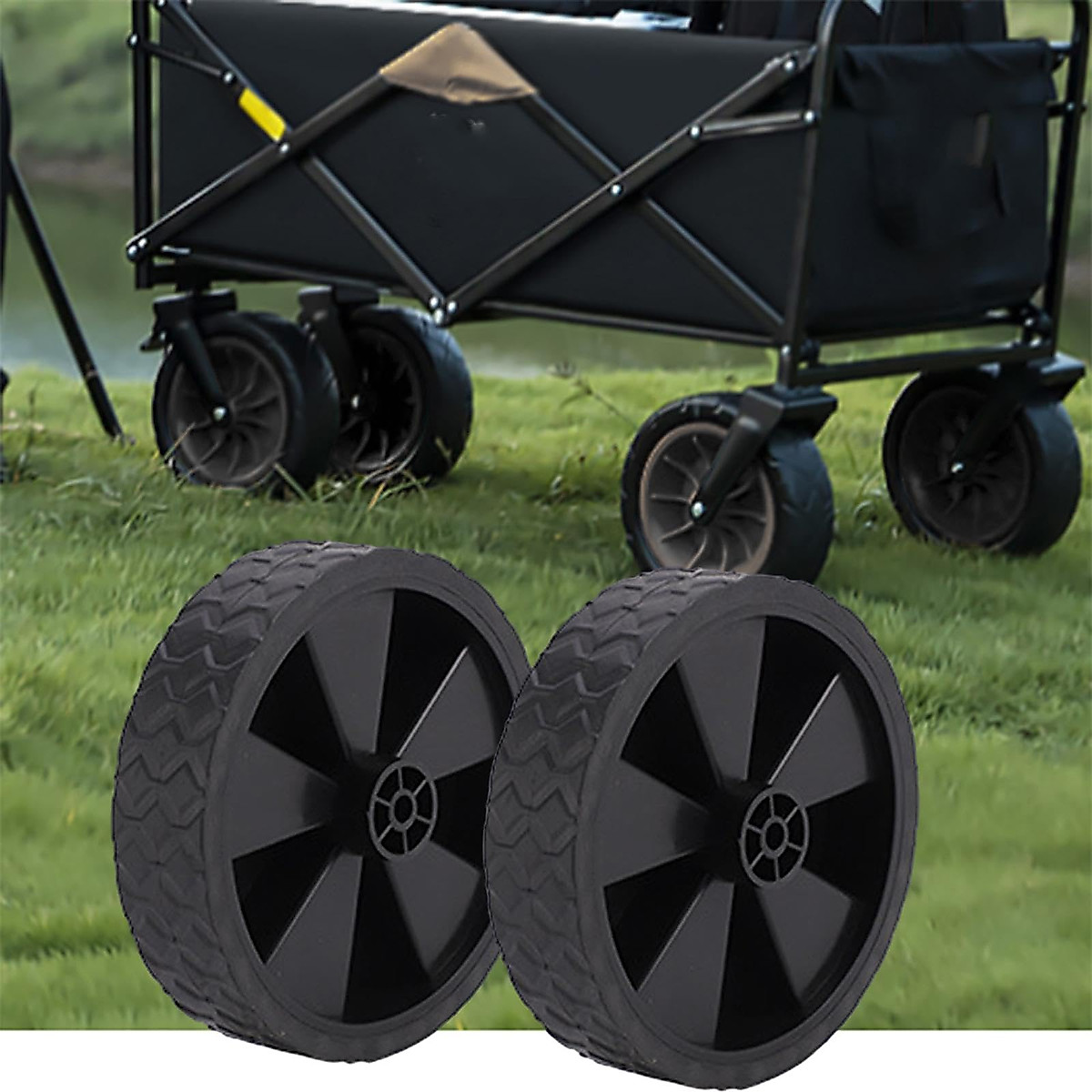 2 Pieces Cart Wheel Luggage Wheel Easy to Use for Utility Folding Wagon Cart Spare Parts Moving Trolley Caster Wheels, 5inch 151g