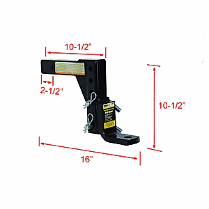 MaxxHaul 70067 Trailer Hitch - 8-Position Adjustable Ball Mount Tow Hitch - 5000 lbs. GTW Capacity , Black