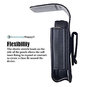 AH Small Vertical Leather Pouch with 360 Rotating Clip, Holster Flip Phone Case Belt Clip Holder Fits LG B470 Kyocera Cadence LTE Alcatel Go Flip/MyFlip FLIP Palm Phone and Most Flip Phones