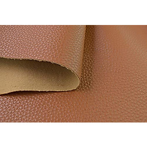 Wento 0.9mm Thick 2 Yards Sofa Lychee Skin Camel Faux Leather Fabric Wearproof PU Leather for Furniture Car Seat Upholster Pleather for Furniture Cover(#8,2 Yards)