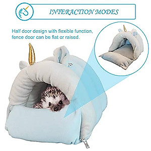 HOMEYA Guinea Pig Bed Small Animal Pet Hideout Hanging Bed for Hamster Rat Chinchilla Hedgehog Bunny,Sleeping House Habitat Nest Cage Accessories with 4 Hooks,Holiday Pet Gift for Halloween&Christmas