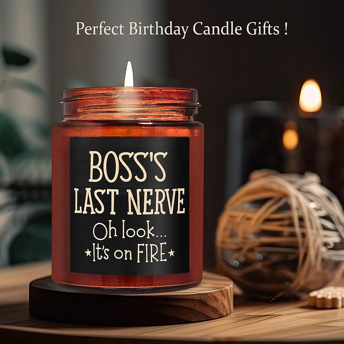 Briojoy Gifts for Boss - Boss's Last Nerve Candle - Best Boss Candle Gifts for Women Men - Relaxing Gift for Her Him - Funny Birthday Gifts for Coworker Female Boss Lady - Natural Soy Candle for Home