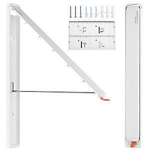GOHOLE Wall-Mounted Clothes Drying Rack - Retractable & Foldable Hanger for Laundry Room Organization and Storage (2 Pice, White)