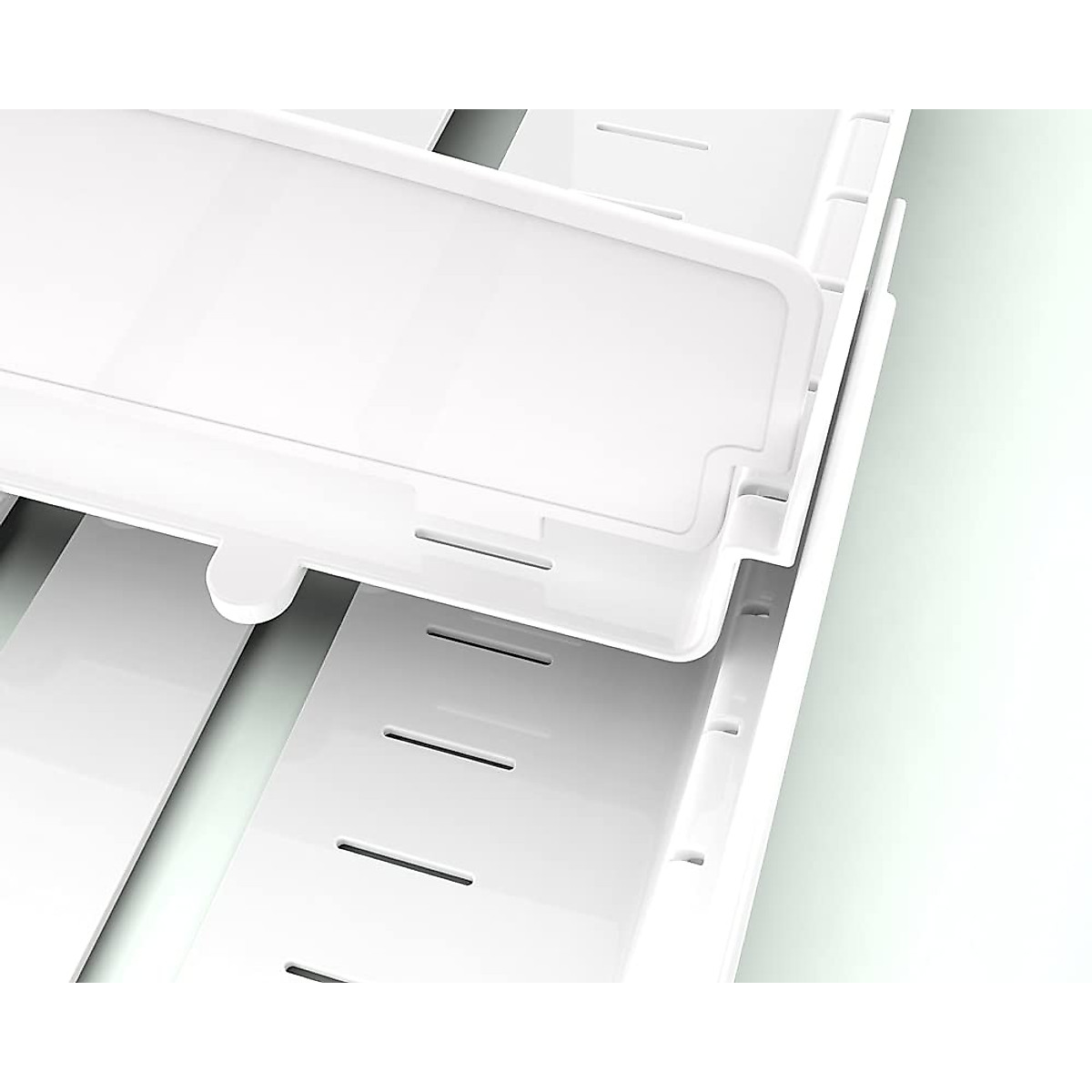 EVERIE Extendable Food Container Lid Organizer Compatible with 12'' Deep Cabinets, 13.4" - 20.5" Adjustable Length, GS01-SS