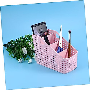 NOLITOY Debris Storage Container 4 Desktop Storage Basket Makerup Organizer Container Rattan Stationery Organizer