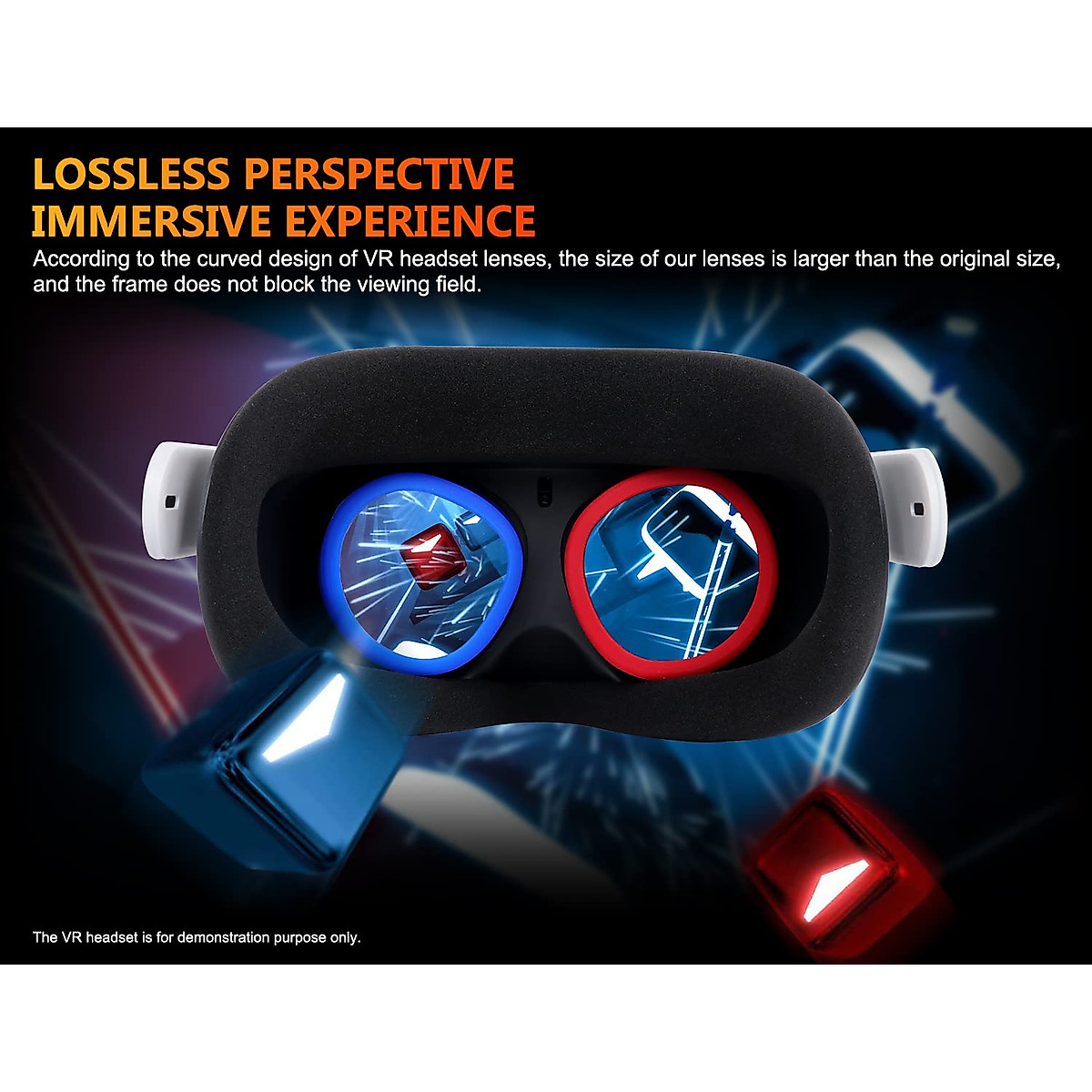 Customized Myopia Lenses Insert Compatible with Meta/Oculus Quest 2, Blue Light Blocking Lens with Silicone Protective Cover, Easy to Install & Remove, Anti-Fog Anti-Glare(Two Lenses, SPH:-4.75)