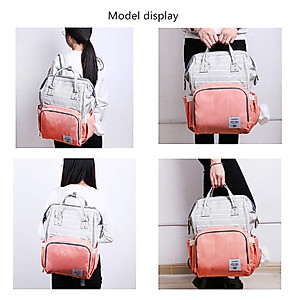 Armbq Diaper Bag Backpack Waterproof Multi-Function Diaper Bag for Baby Care Travel Essentials Baby Bag for Mom Large Capacity Pink