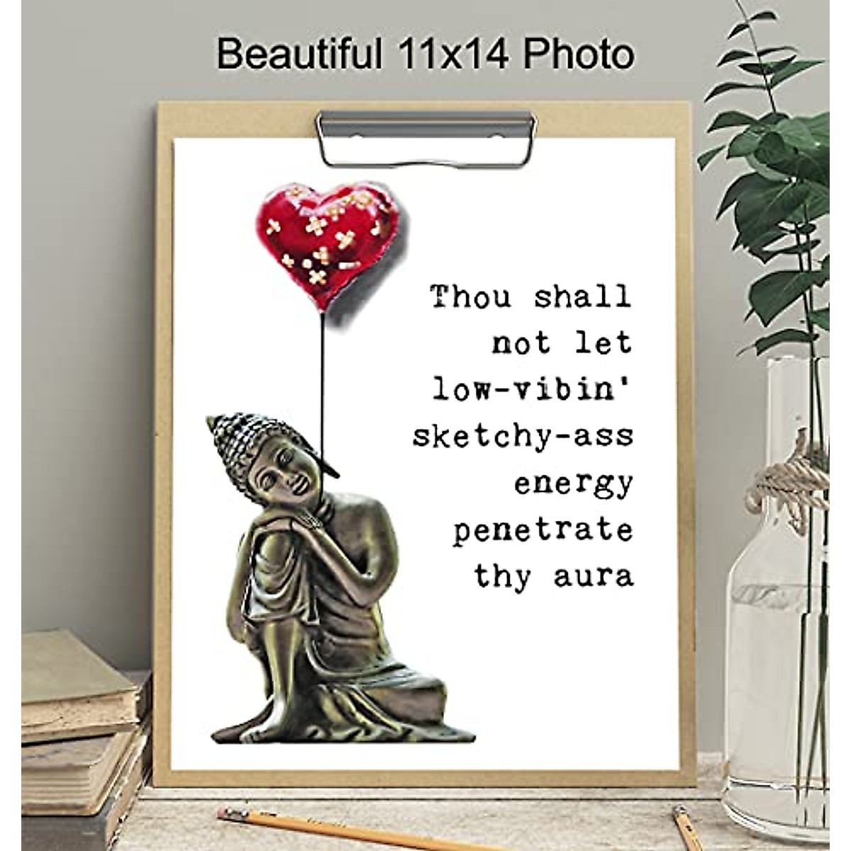 Zen Buddha Wall Art & Decor - LARGE 11X14 - Spa Room Decor - Spiritual Gifts for Women - Namaste Wall Decor - Positive Quotes Poster - Encouragement Gifts for Women - Meditation Gifts - Buddhist Sign