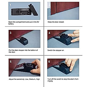 AVAHISTA Ultimate Home Security Bundle 3-in-1 Portable Door Lock Door Stop Alarm 2 Sets of Door/Window Sensor Alarms Heavy Duty Protection for Travel. Home/Apartment Security Package