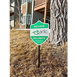 Arlo Yard Security Sign, 8 yr Weatherproof Reflective Aluminum Construction, 6 Window/Door Stickers by 3M Included