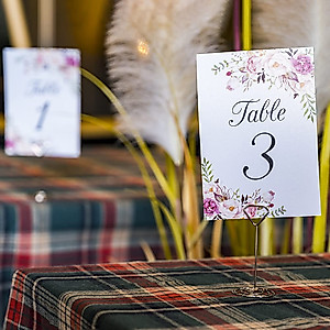 Jofefe 24Pcs Unique Table Number holders with 24Pcs Place Cards, Place Card Holder, Table Card Holders, Table Number Stands, Photo holder Name Card Picture Clips for Wedding, Birthday Party