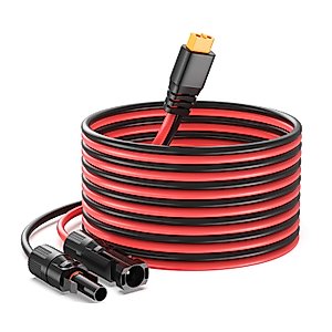 Bateria Power Solar to XT60 Charge Extension Cable, 12AWG 15Ft Solar Connector to XT60 Adapter Cable for Solar Panel to Portable Power Station Solar Generator LiFePO4 Battery RV