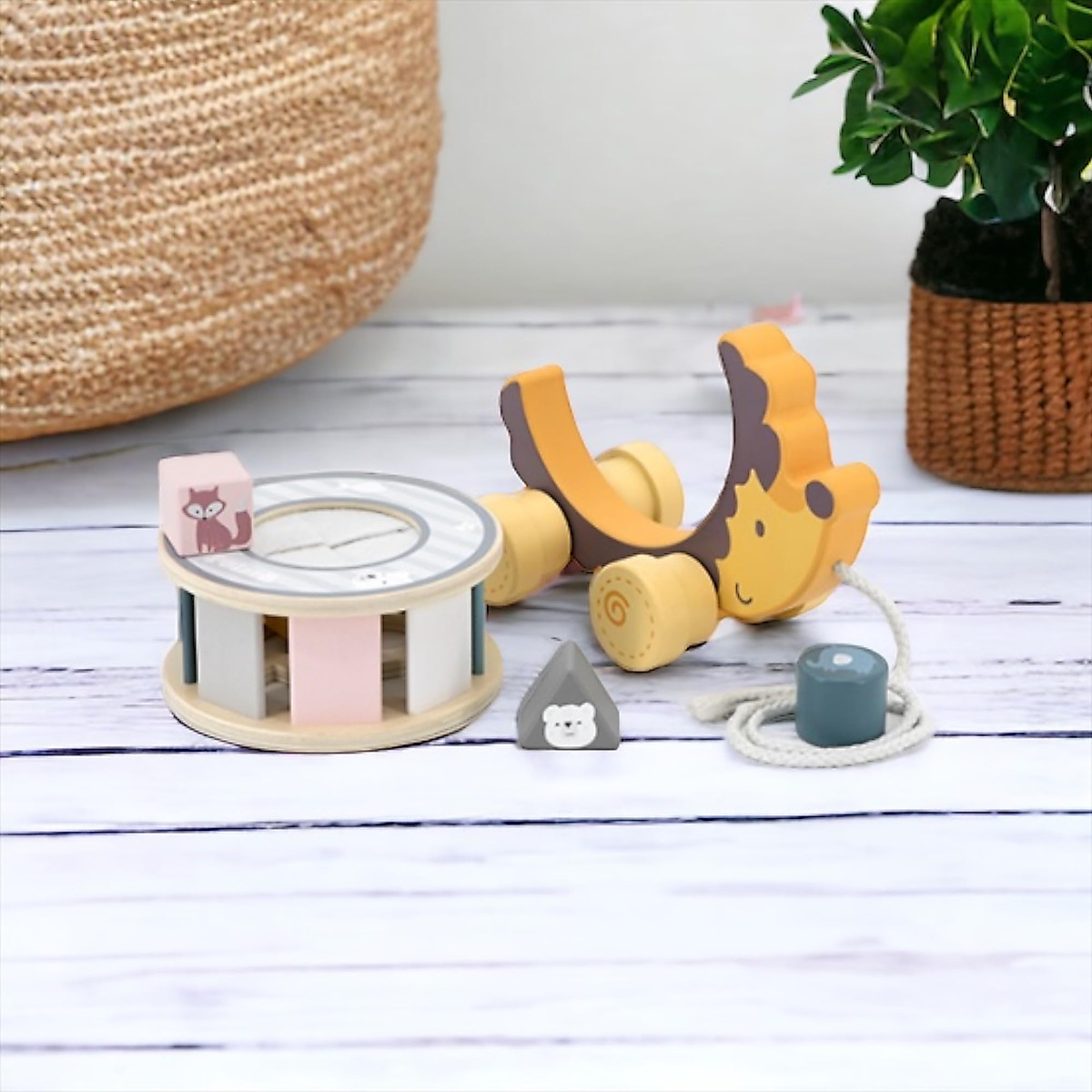 3 in 1 - Wooden Toddler Toy, Shape Sorting Toy, Pull Toy, & Stacking Toy, Toddler Blocks, Educational Toy for Baby Girls and Baby Boys, Montessori Toy for 1 Year Old & up hot Toy