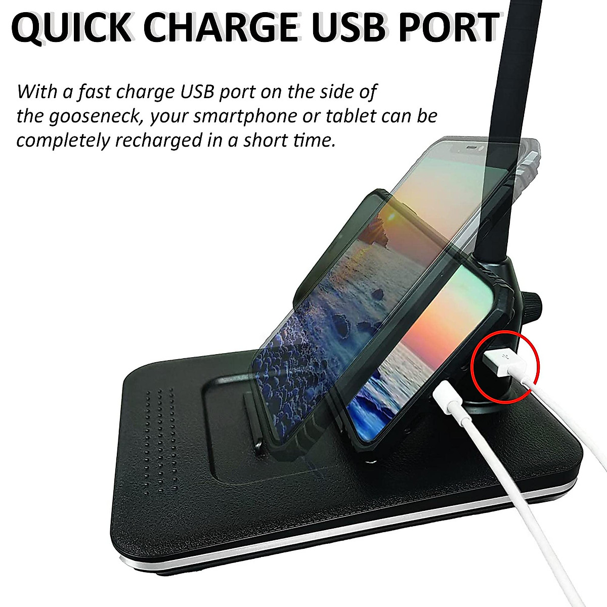 M MAGDEPO 4X Gooseneck Magnifying Lamp Lighting with 28 SMD LEDs, Table Desktop Stand Magnifier Hands-Free for Hobby, Sewing, Crafts, Close Work, etc.