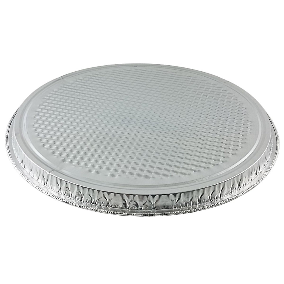 PACTOGO 12" Round Aluminum Foil Pizza Pan - Disposable Waffle Bottom Baking Sheets Made in USA (Pack of 12)