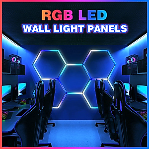 24 Pack Remote Hexagon Lights,RGB Garage LED Panel Light,358 Modes,IP54,LED Ceiling Lights for Party,Gaming