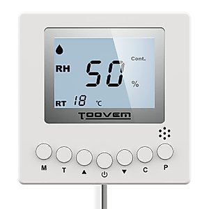 TOOVEM Remote Controller for Digital Humidity, Temperature, Adapt The Humidity Level, for Basement Crawl Space Dehumidifier White