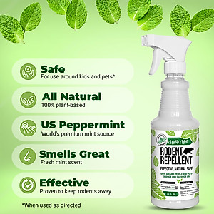 Mighty Mint Peppermint Oil Rodent Repellent Spray, for Indoor/Outdoor Use, 16oz