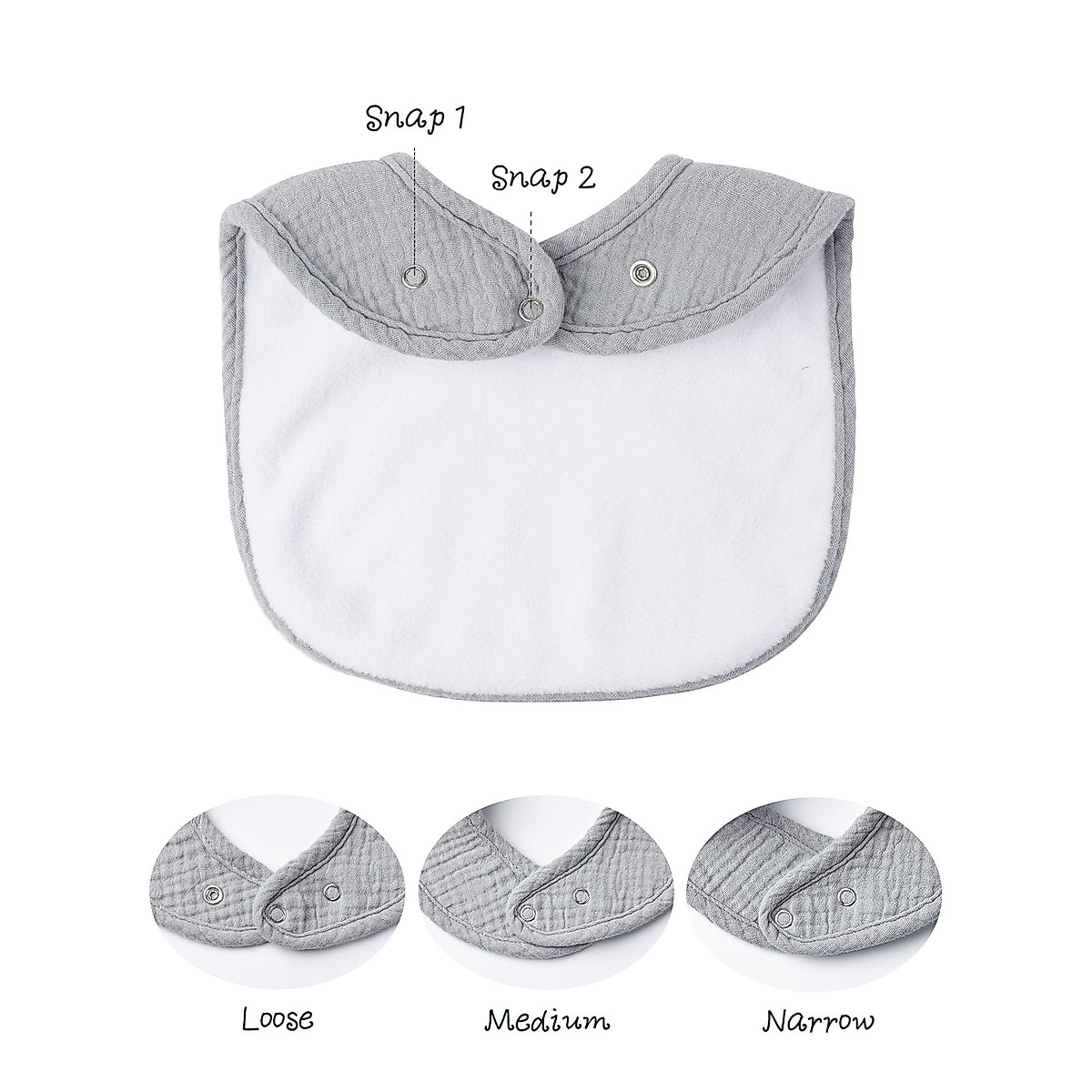 Konssy Muslin Baby Bibs 8 Pack Baby Bandana Drool Bibs Cotton for Unisex Boys Girls, 8 Solid Colors Set for Teething Drooling