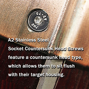 Fullerkreg 18-8 Stainless Steel Hex Drive Flat Head Screw M6 x 1 mm Thread, 16 mm Long,Packs of 25