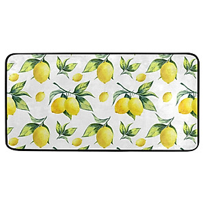 SLHKPNS Lemon Kitchen Rug Non-Slip Lemon Kitchen Mat Rug Comfort Runner Doormat 39x20 Inch Soft Floor Mat for Home Kitchen Decor