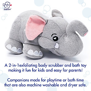 SoapSox, Miles The Elephant - Children's Bath Toy, Grey (SSEL)