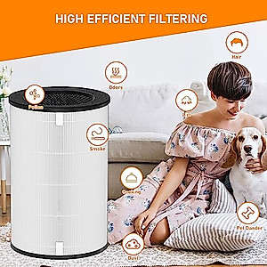 AP-T30 True HEPA Replacement Filter Compatible with HoMedics AP-T30 AP-T30WT AP-PET35 AP-PET35-WT Air Purifier, Part# AP-T30FL AP-PET35FL, 1 Pack