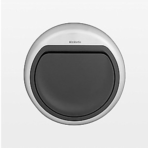 Brabantia 16 Gallon Large Kitchen Touch Top Trash Can (Matt Black) Removable Lid, Soft-Touch Open Garbage Can