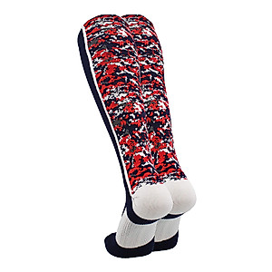TCK Digital Camo OTC Socks (Navy/White/Red, Large)