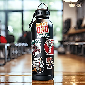 50 Pack Pcs Karate Stickers for Water Bottles Waterproof Vinyl Luggage Laptop Scrapbooking Funny Sports Taekwondo Sticker Packs Set Bulk Teens Adults Boys Aesthetic Small Decals