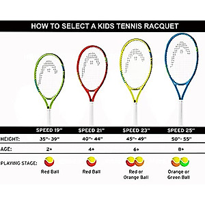 HEAD Speed Kids Tennis Racquet - Beginners Pre-Strung Head Light Balance Jr Racket , Frustration Free Packaging - 25 Inch, Blue
