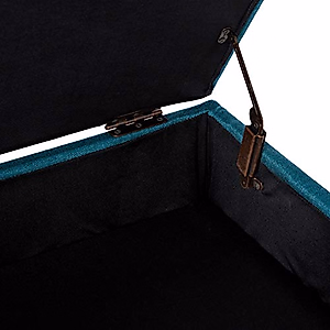 Christopher Knight Home Zahra Fabric Storage Ottoman, Teal / Dark Brown
