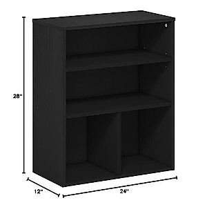 Furinno Pasir 3 Tier Display Bookcase, Black Oak